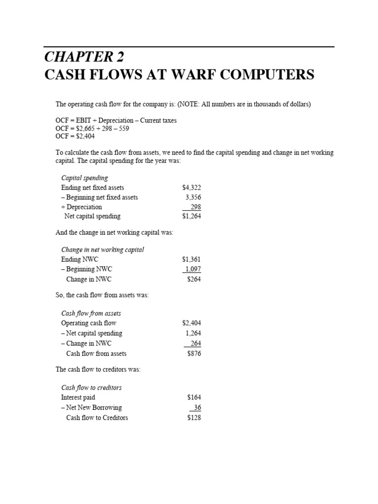 Calculating Cash Flows at WARF | PDF | Cash Flow Statement | Working ...