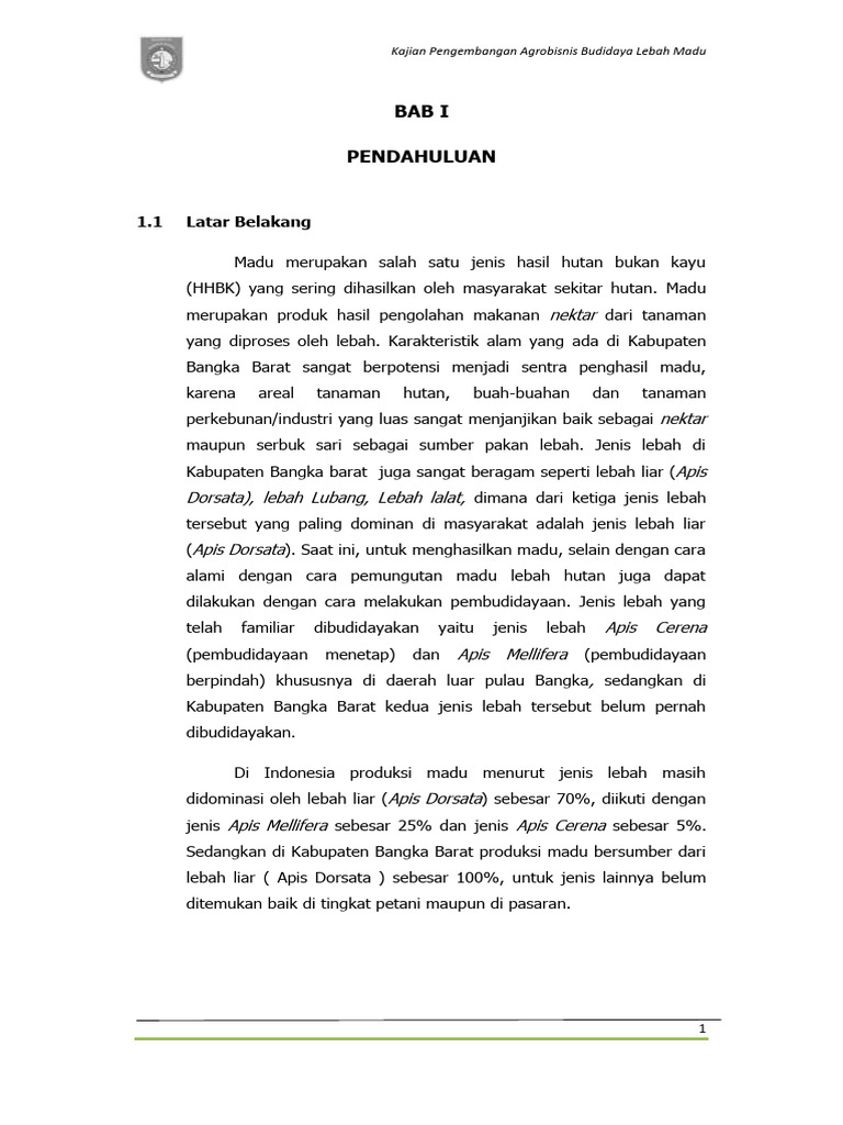 Kajian Agrobinis Budidaya Lebah Madu Pelawan | PDF