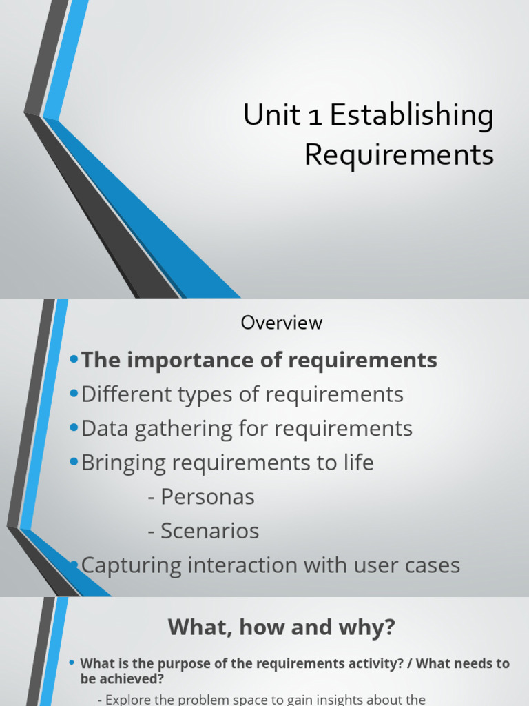 Unit 1 Establishing Requirements - Final | PDF | Usability | Use Case