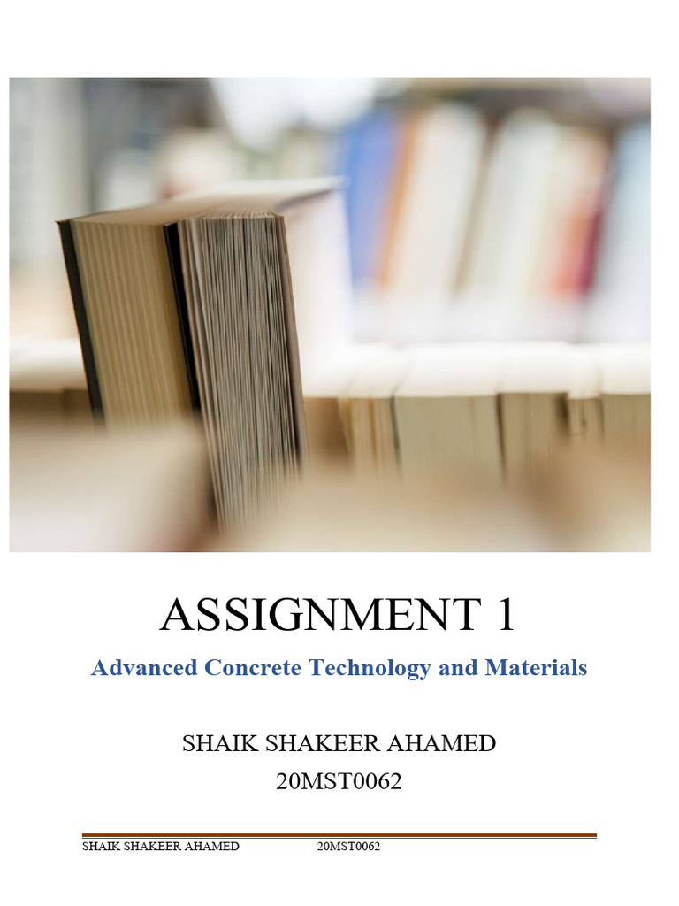 Assignment 1 (Acmt) | PDF | Concrete | Water Heating