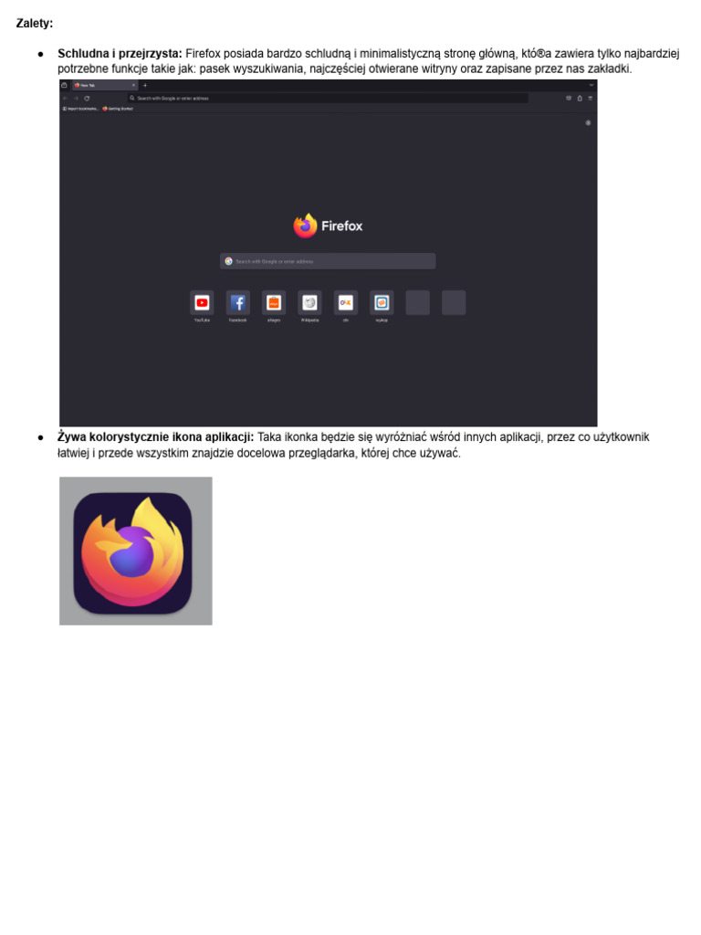 Wiktor Kmiecik - Zalety I Wady Interfejsu Graficznego Przeglądarki FIREFOX | PDF