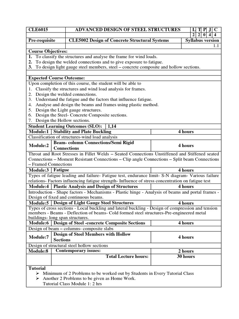 Cle6015 Advanced-Design-Of-Steel-Structures Eth 1.1 47 Cle6015 | PDF ...