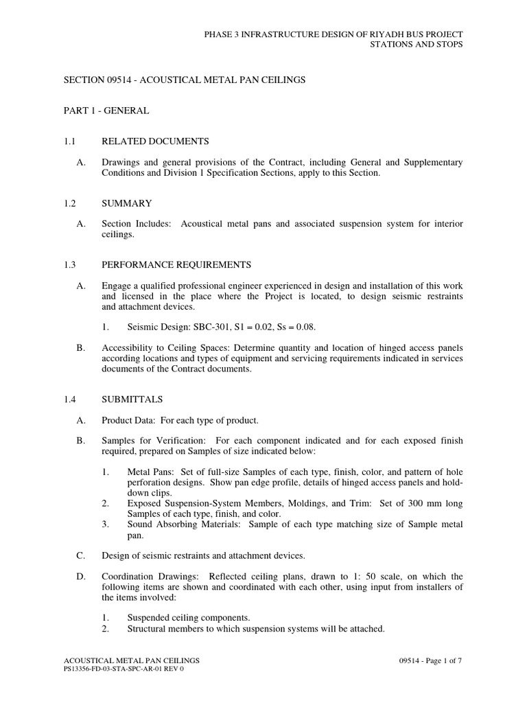 Section 09514 | PDF | Sheet Metal | Ceiling