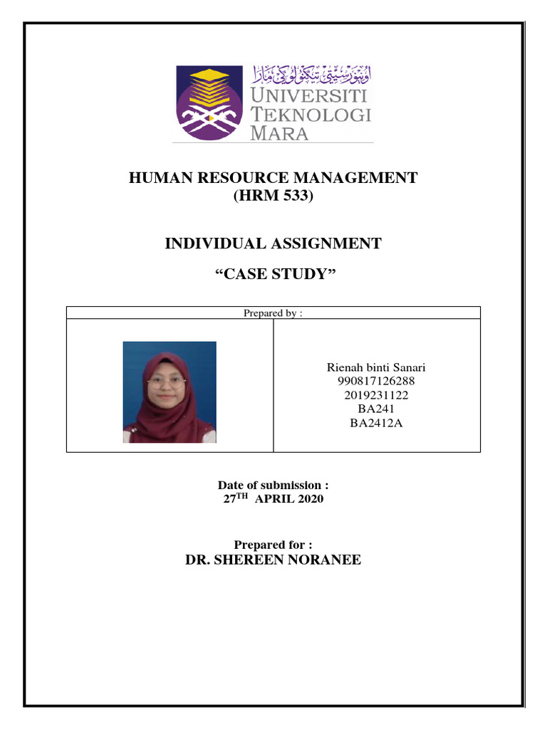 Case Study 1 HRM | PDF