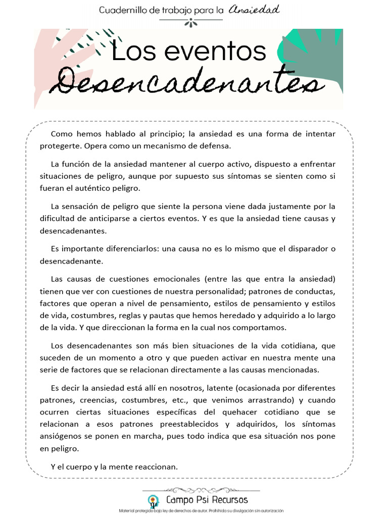 Desencadenantes | PDF | Ansiedad | Mente