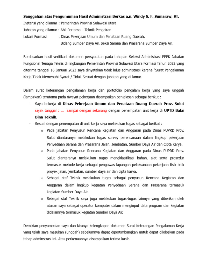 Sanggahan - WS | PDF