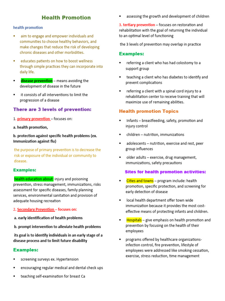 Health Promotion | PDF