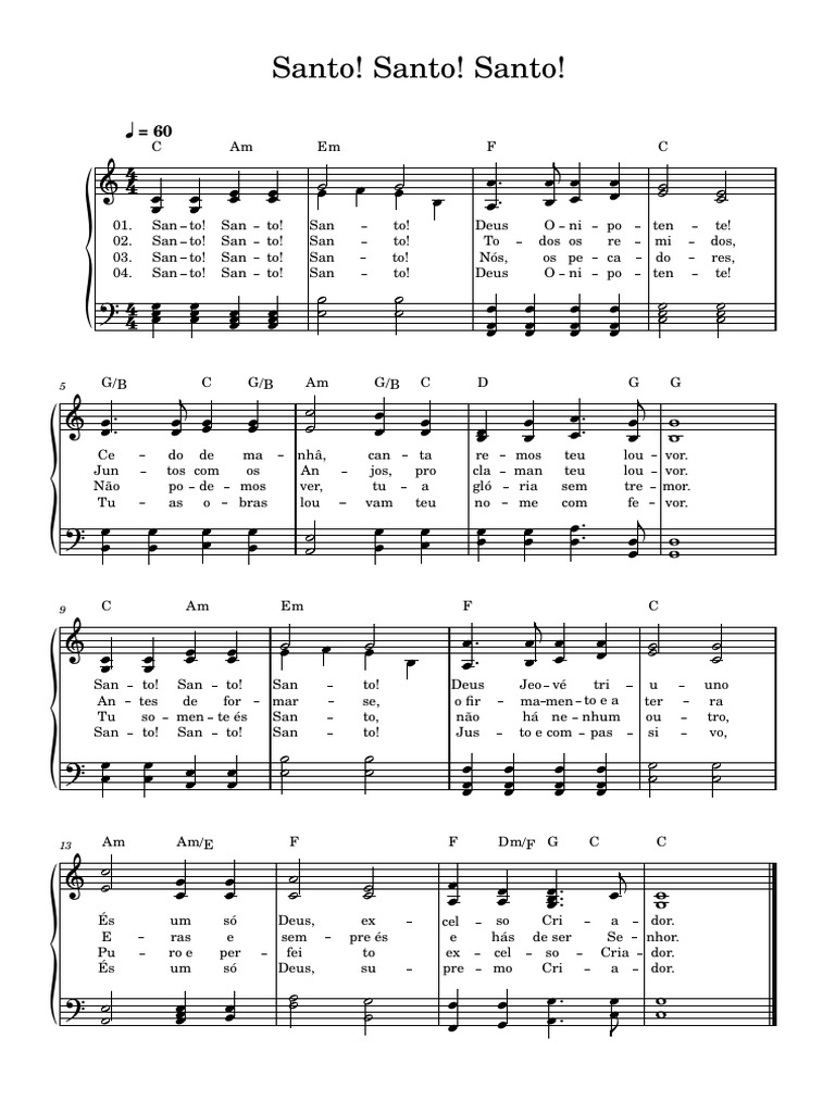 Santo! Santo! Santo! - Partitura Com Cifra | PDF