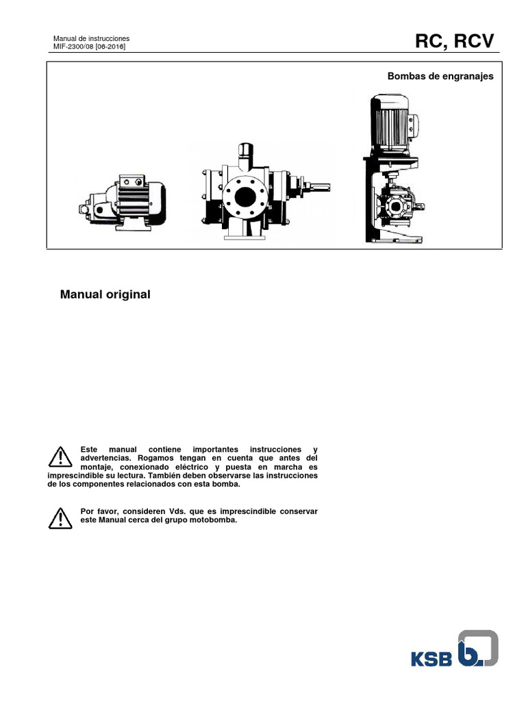 RC, RCV | PDF | Bomba | Rodamiento (Mecánico)