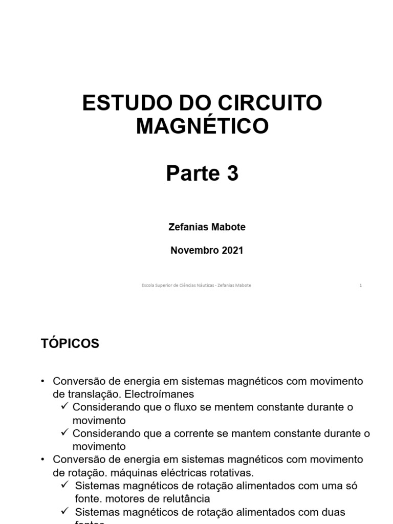 Tema 2 - Estudo Do Circuito Magnetico Parte 3 | PDF | Magnetismo | Campo magnético