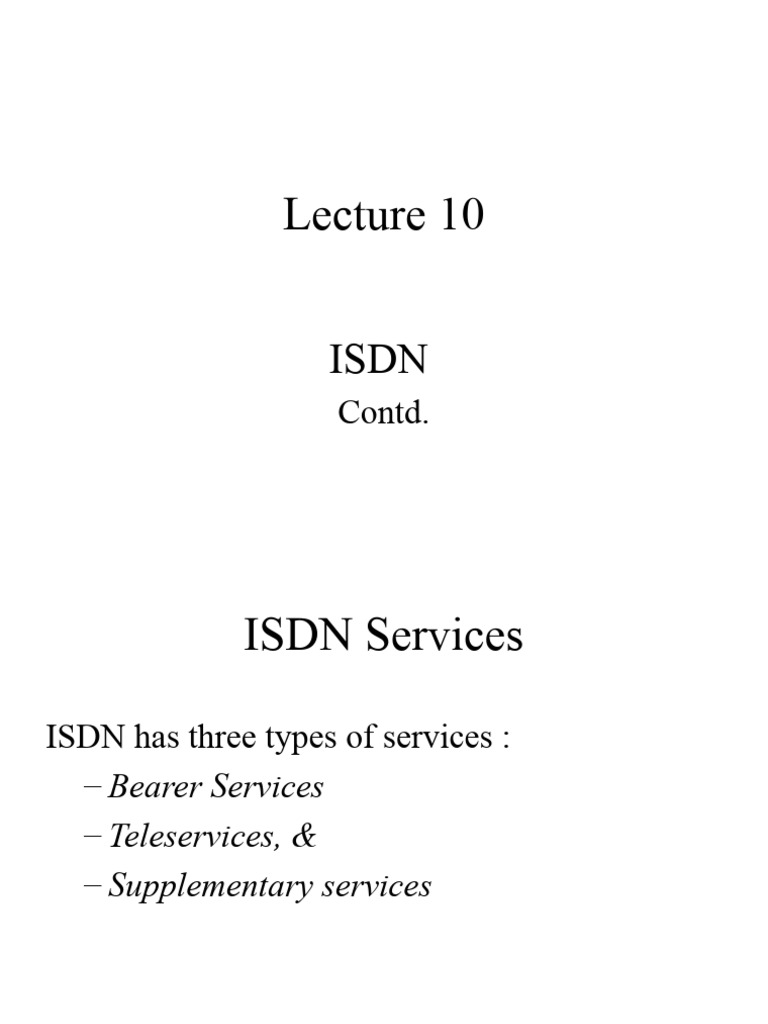 Overview of ISDN Services and Architecture | PDF | Computer Network ...