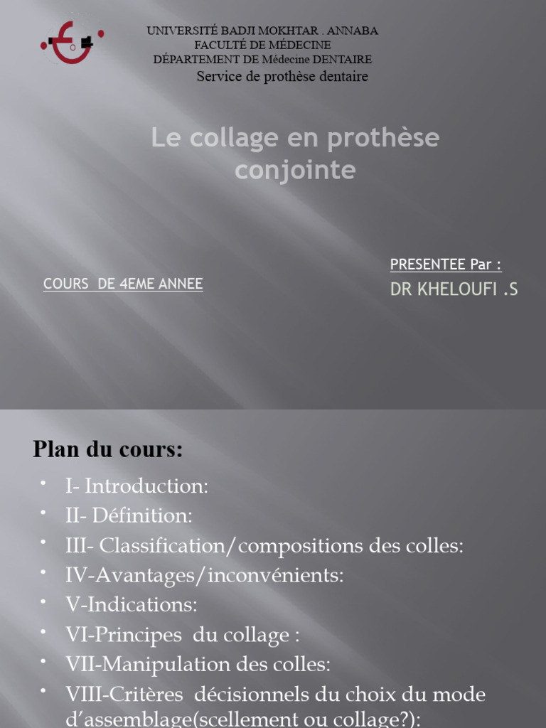 4-Le Collage en Prothã Se Conjointe | PDF | Zirconium | Adhésion