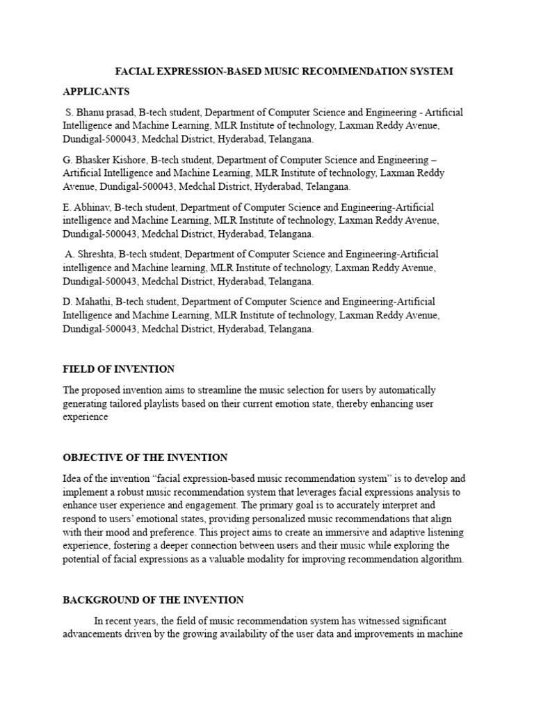 Facial Expression Based Music Recommendation System - Case Study | PDF ...