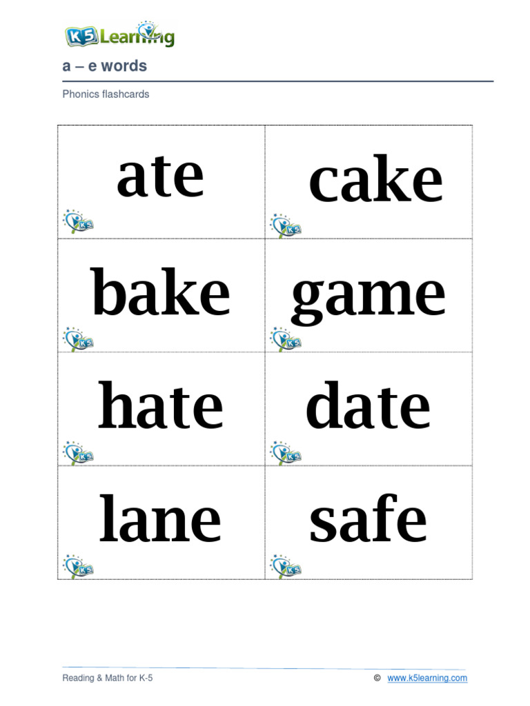 Phonics Flashcards for K-5 Learners | PDF