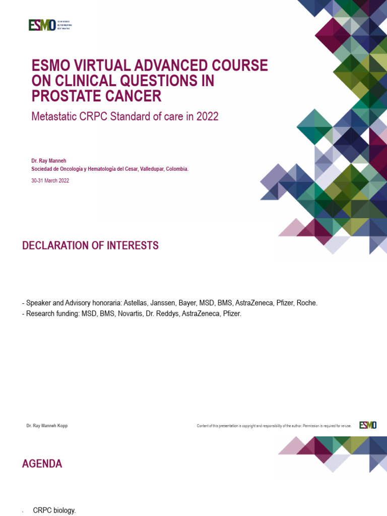 2022 ESMO V AC Prostate Cancer Metastatic CRPC Standard Care RM | PDF ...