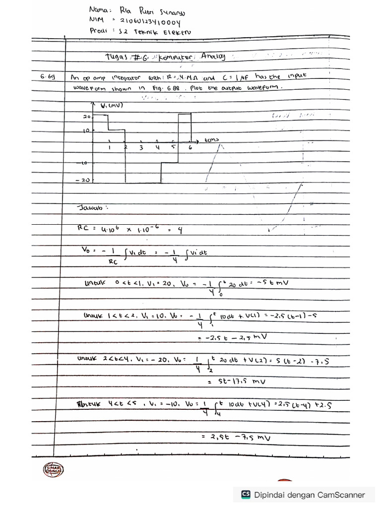 Ria Putri Sunaryo - Tugas 6 Komputer Analog | PDF