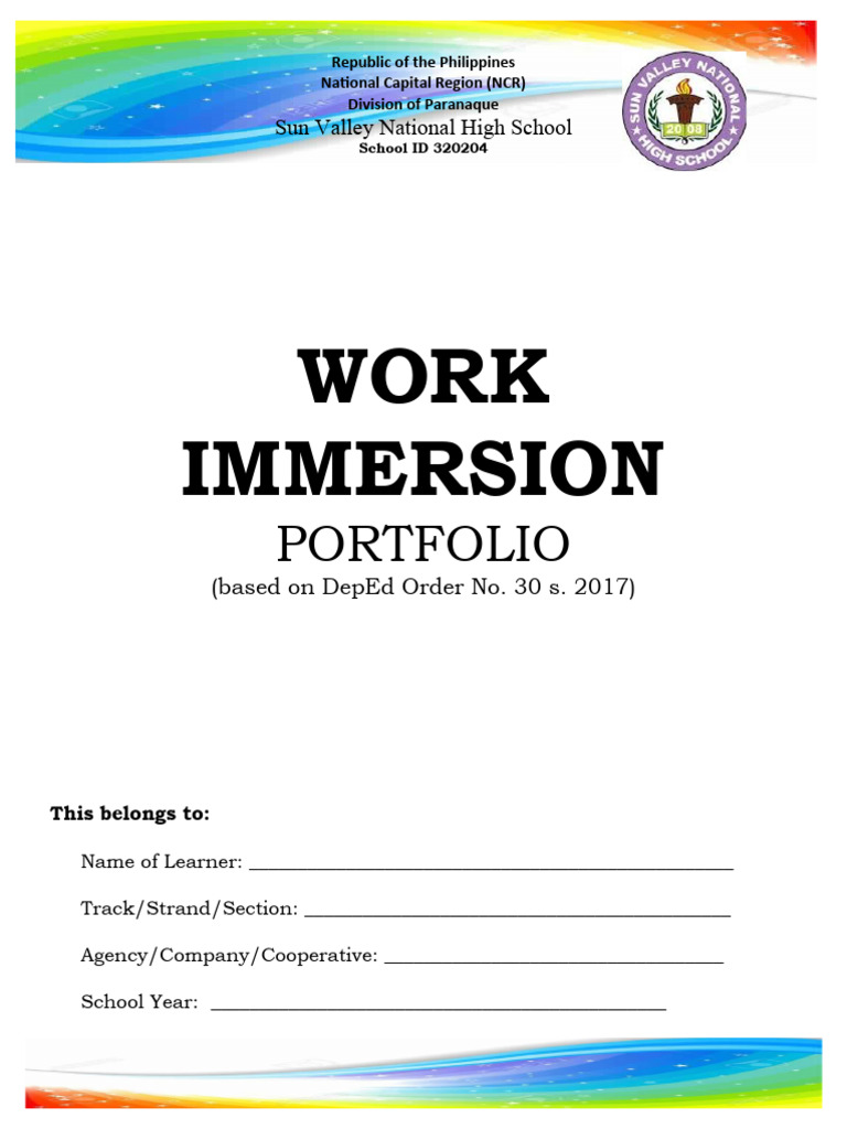 PORTFOLIO Work Immersion | PDF