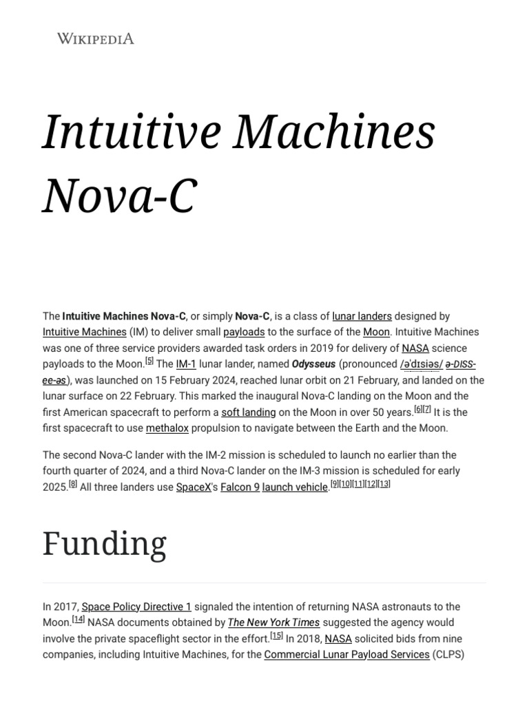 Intuitive Machines Nova | PDF
