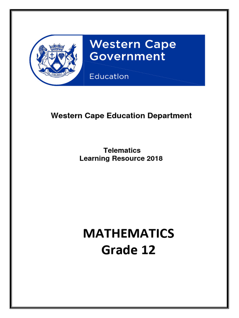 2018 Gr12 Maths WKBK | PDF | Function (Mathematics) | Logarithm