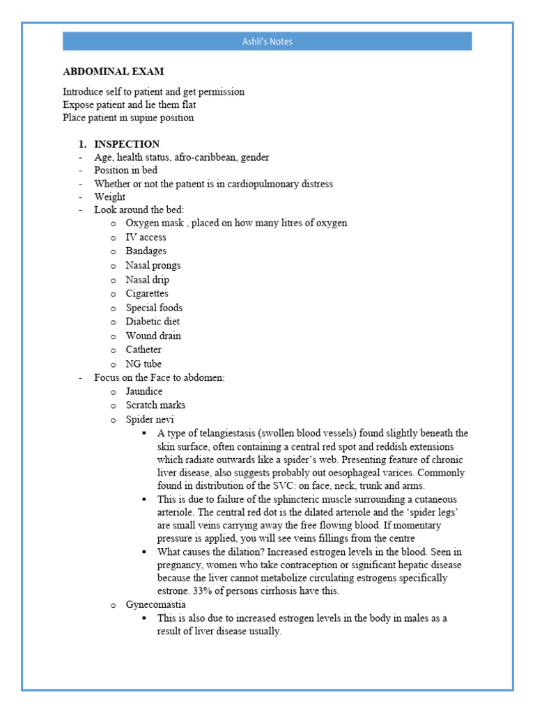 Abdominal Exam | PDF