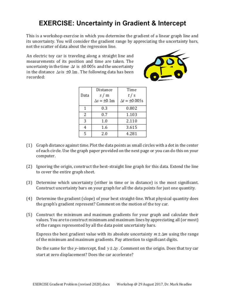 4 Uncertainties in Gradient Intercept Student | PDF