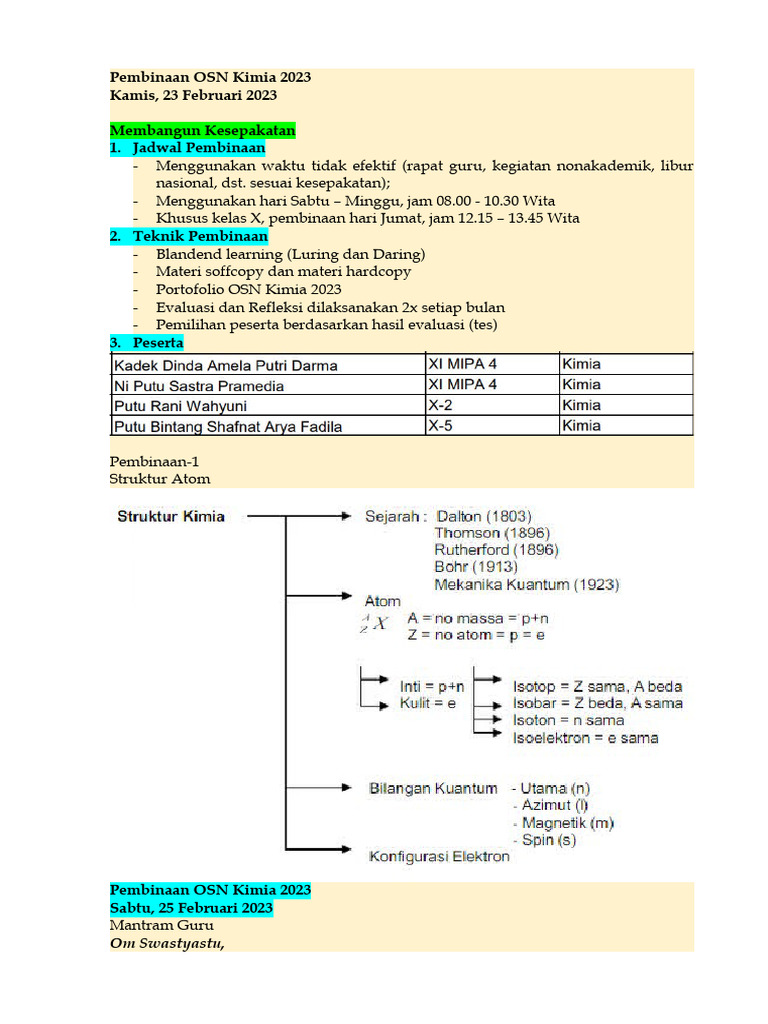 Pembinaan OSN Kimia 2023 | PDF