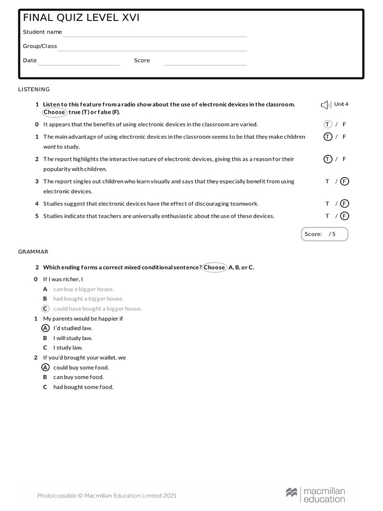 Final Quiz ANSWER KEY | PDF | Human Communication | Learning