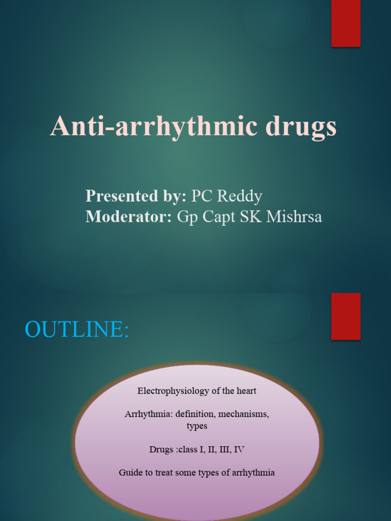 Anti-Arrhythmic Drugs Overview | PDF