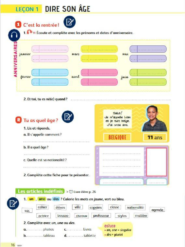 IMAGINE 1 - Cahier D'activités - Unité 2 | PDF