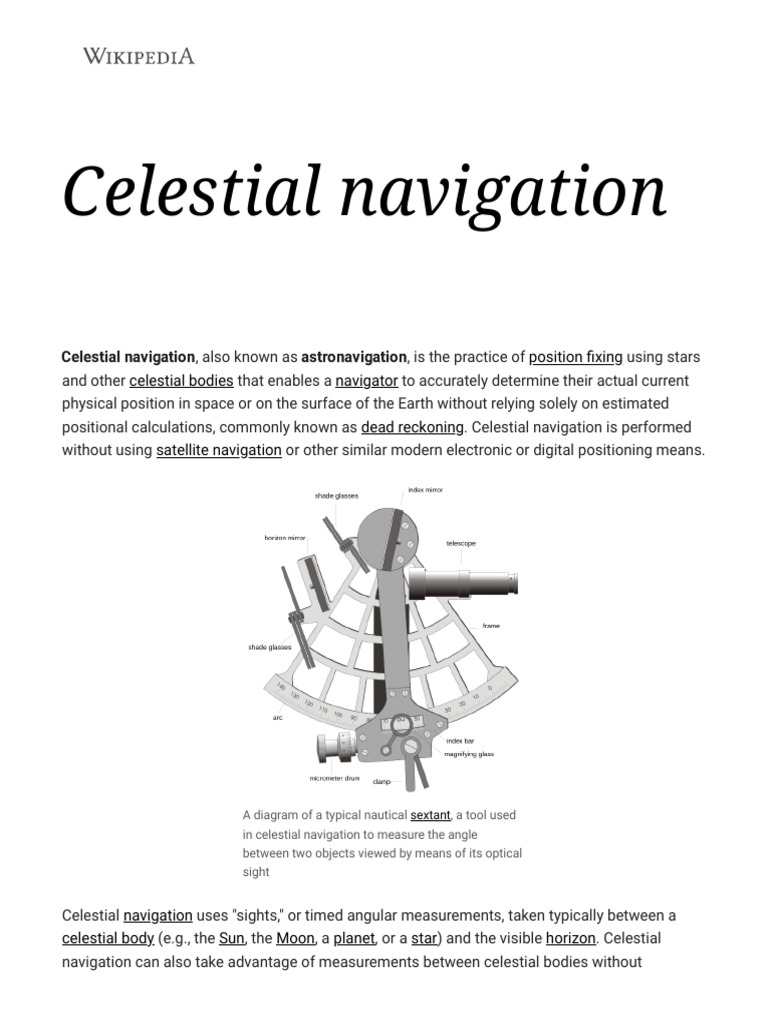 Celestial Navigation Basics | PDF | Navigation | Astronomy
