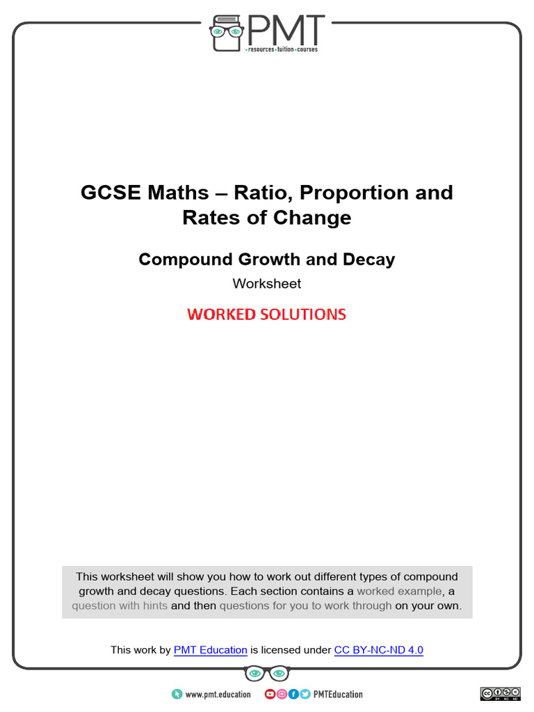 J. Compound Growth and Decay | PDF | Interest | Compound Interest
