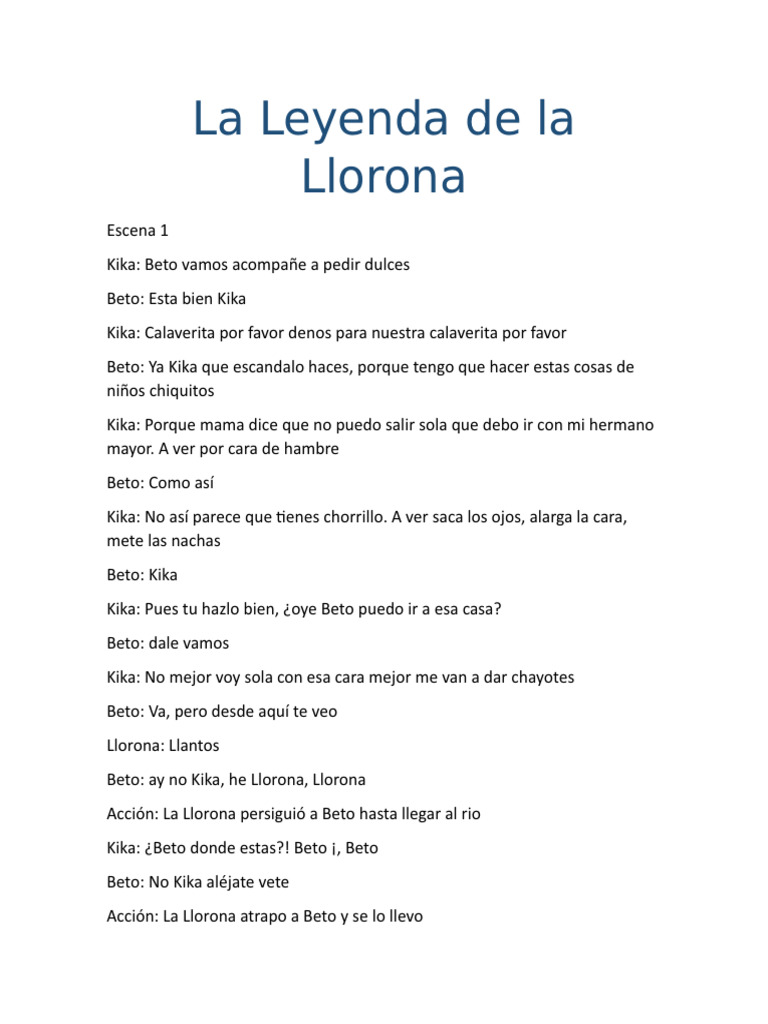 La Leyenda de La Llorona | PDF