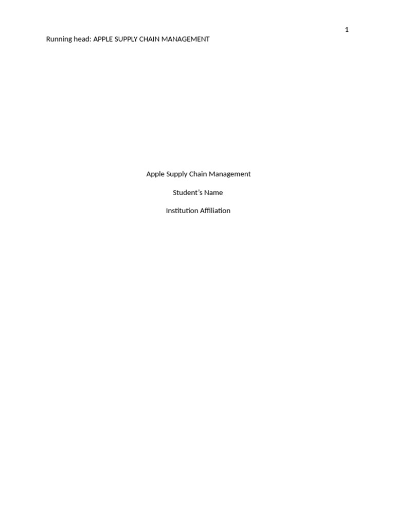 Apple Supply Chain Management Overview | PDF | Apple Inc. | Supply Chain