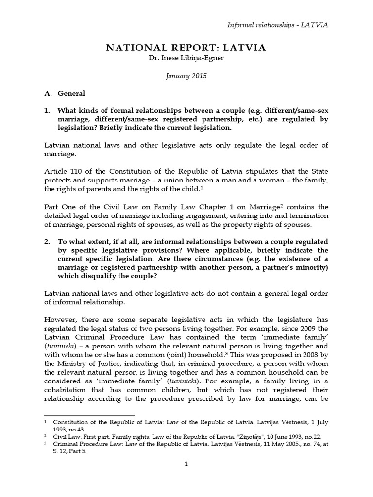 Latvia IR | PDF | Family | Marriage