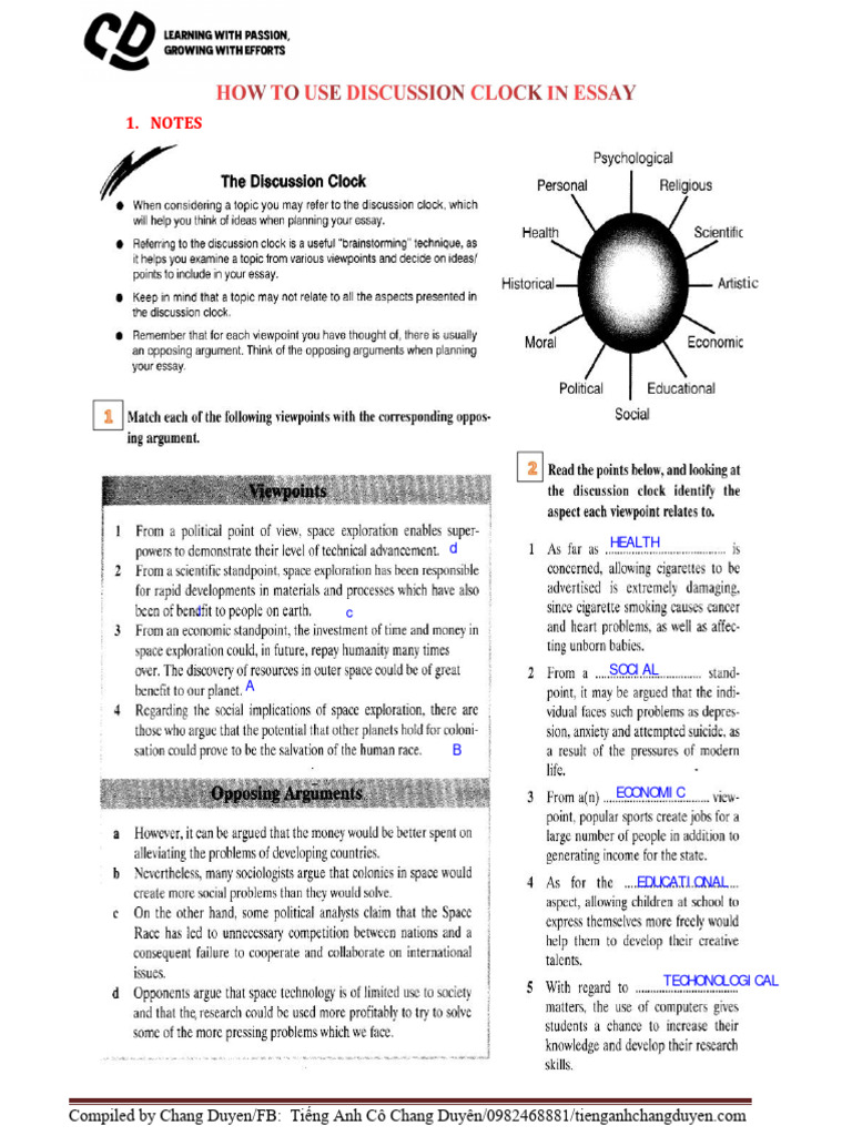 W32. How To Use Discussion Clock in Essay | PDF
