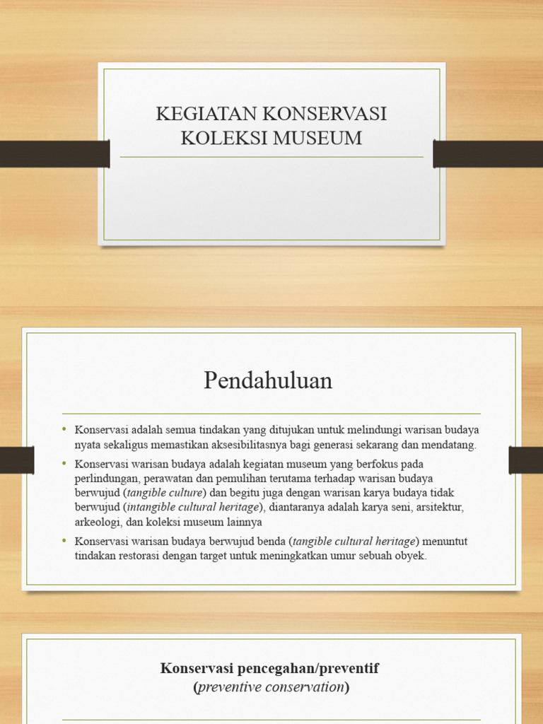 Kegiatan Konservasi Koleksi Museum | PDF
