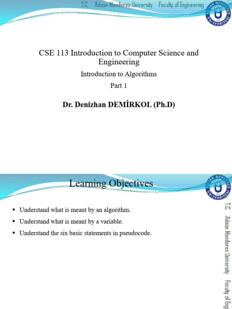 CSE113 Algorithms WEEK 3 For Students | PDF | Algorithms | Computer Data Storage
