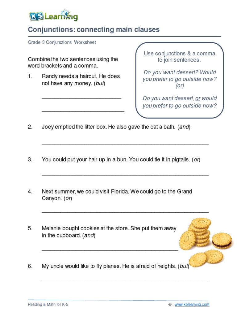 Grade 3 Conjunctions Main Clauses A | Download Free PDF | Grammar ...