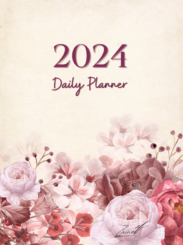 Beige & Pink Floral Simple 2024 Calendar | PDF | Meal | Lunch