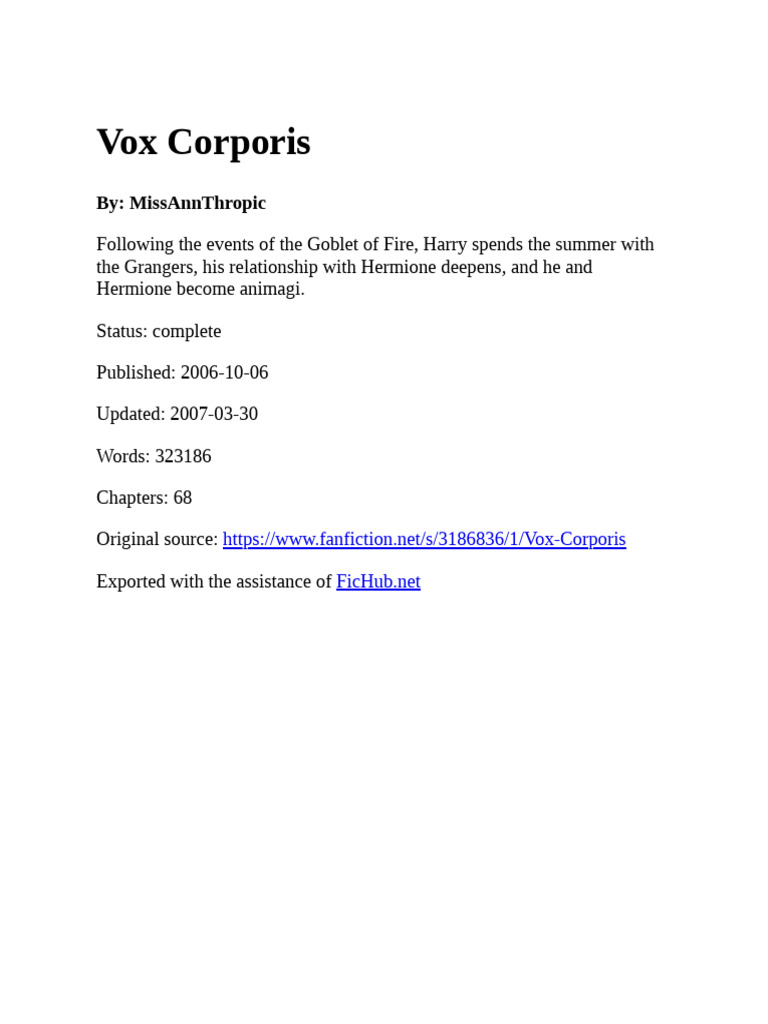 Vox Corporis by MissAnnThropic-5hHZXnR1 | PDF
