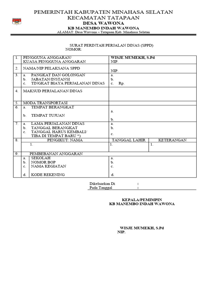 Contoh SPTD 2023 | PDF