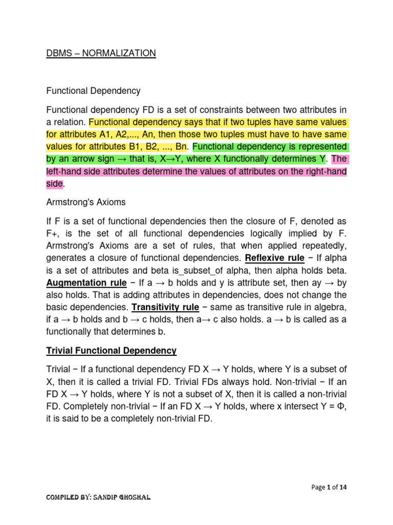 Normalization Notes | Download Free PDF | Computing | Data Management