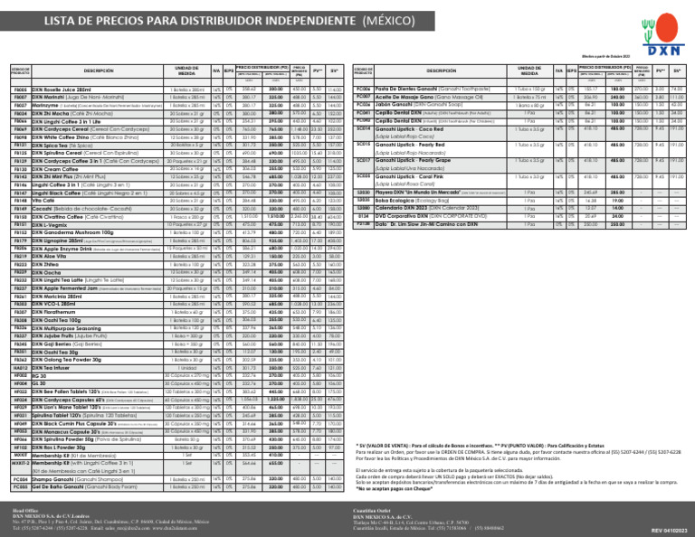 03 Price List OCT 2023 Esp | PDF