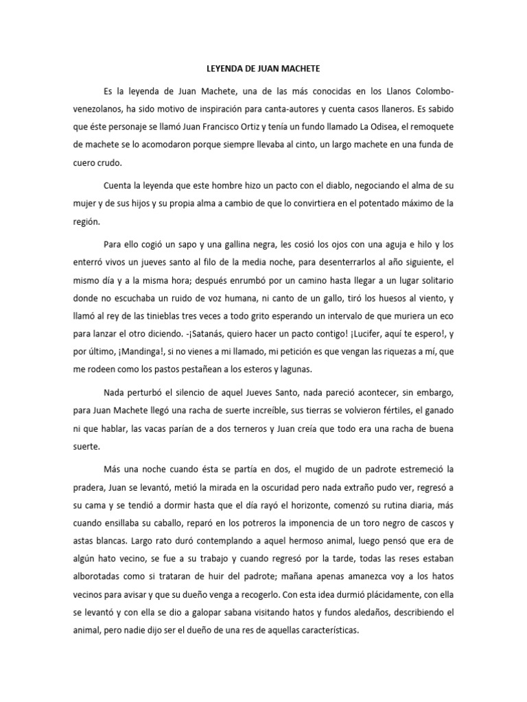 Leyenda de Juan Machete | PDF