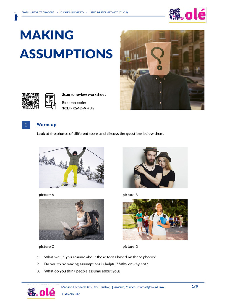 Making Assumptions: English B2-C1 Guide | PDF | Linguistics | Human ...