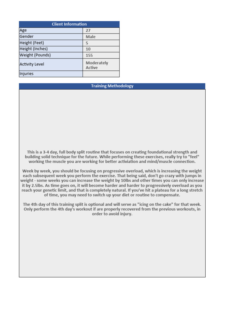 Full Body Routine - Freeright | PDF | Anatomical Terms Of Motion ...