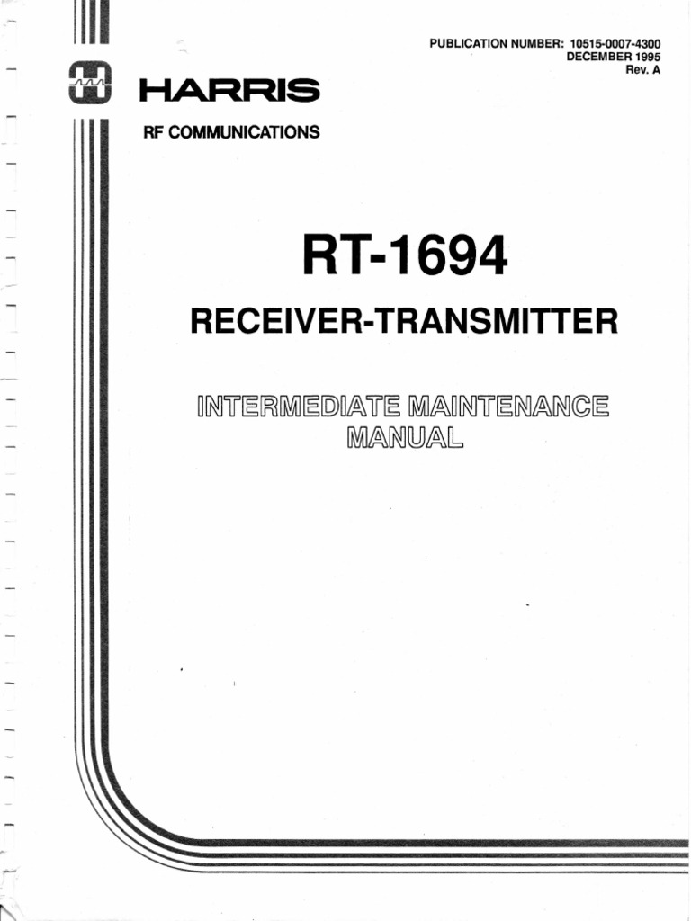 PRC-138 RT1694 Intermediate Maintenance Manual | PDF