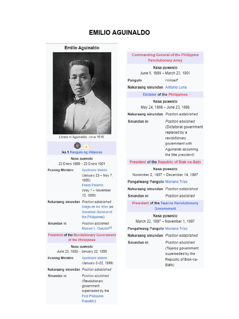 Emilio Aguinaldo | PDF