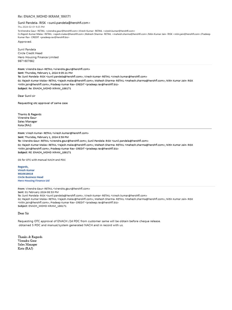 E-Nach Approvel Mohd Ikram | PDF