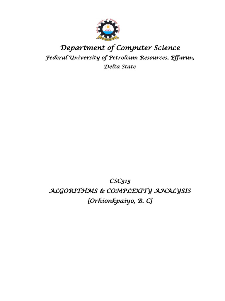 CSC315: Algorithms & Complexity Overview | PDF